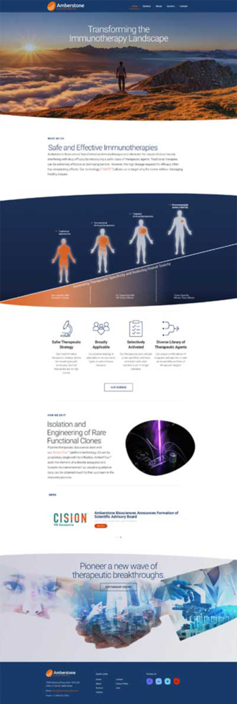 Biopharma Website Design for Series A Biotech in Laguna Hills CA